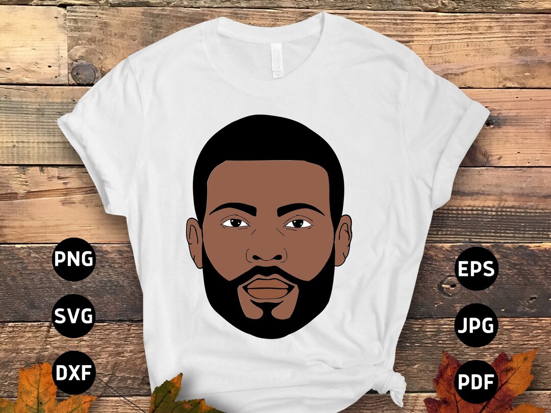 Black Man Face Svg Png, African American Man Svg Png, Afro Black Man ...