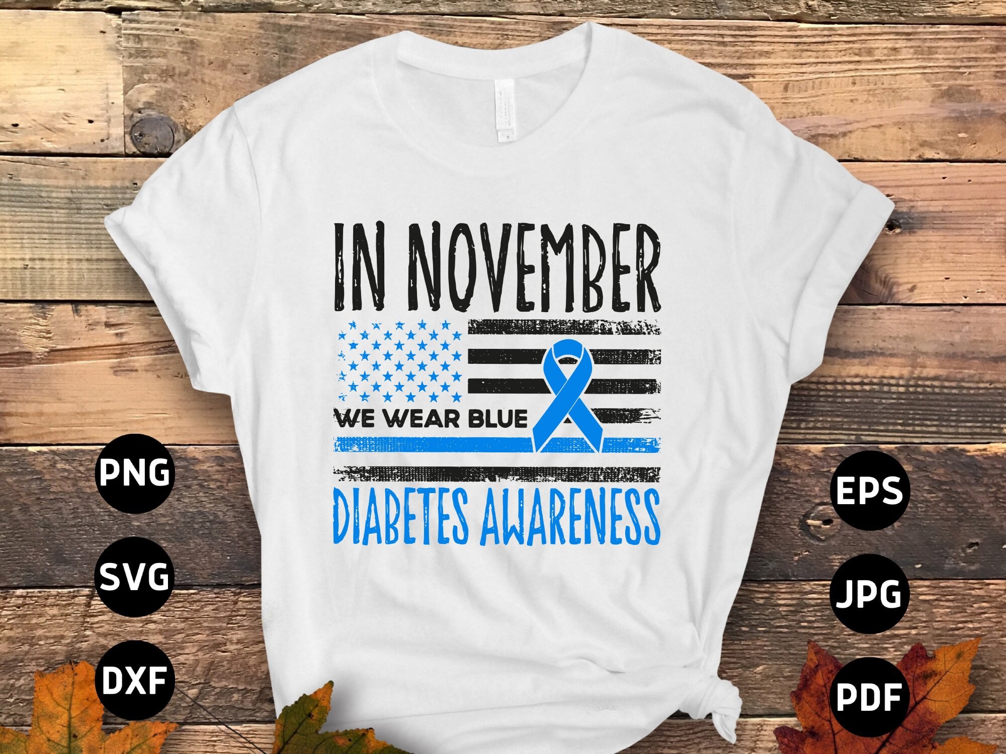 Diabetes Awareness Svg Png, We Wear Blue Ribbon Svg, Type 1 Diabetes ...