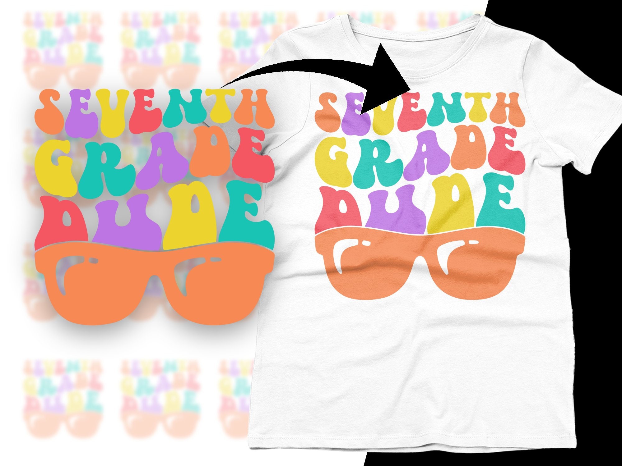 7th Grade Dude Retro Groovy Svg Png 7th Grade Back to School - Etsy