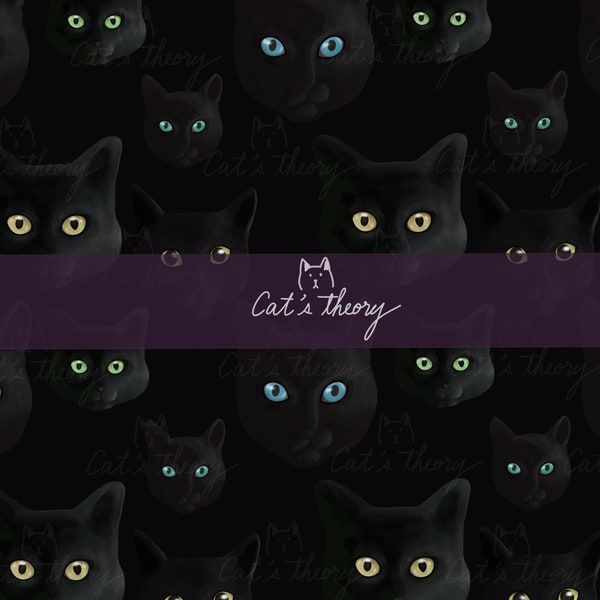 Cat Eyes Black Fabric - Etsy