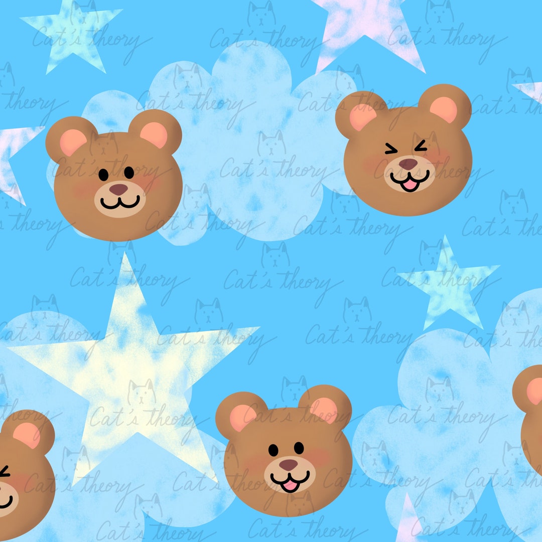Baby Nursery Room Digital Seamless Pattern for Wallpaper Bear - Etsy