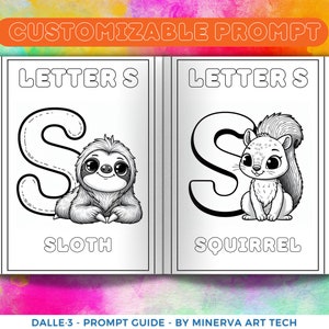 Animal Alphabet Coloring Page Dalle 3 Prompt Guide AI for Kids Coloring ...