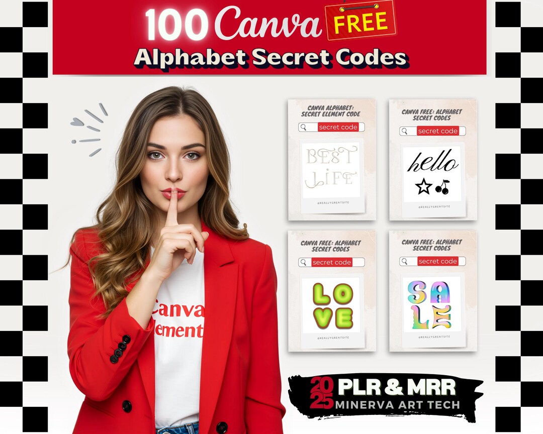 Canva FREE Alphabet 100 Secret Codes | Canva Letters Elements Guide ...