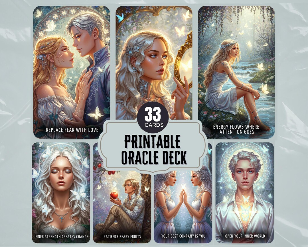 Spiritual Oracle Deck | 33-card Printable Oracle Deck | Oracle Deck for ...
