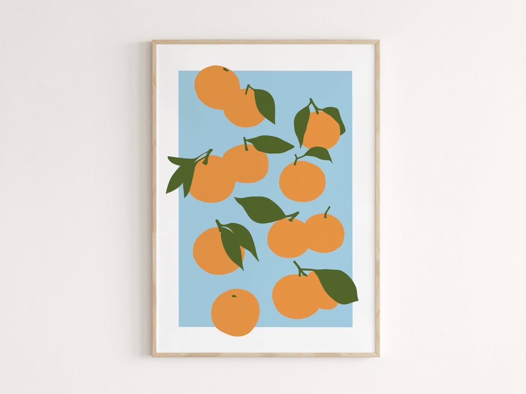 Wall Art: Tangerine Print, Printable Vibrant Poster, Fruit Wall Decor ...