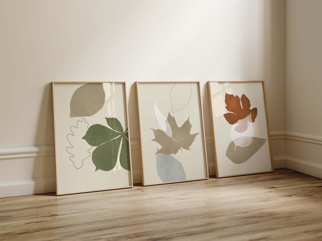 Wall Art Set of 3, Abstract Autumn Print, Fall Wall Decor, Printable ...