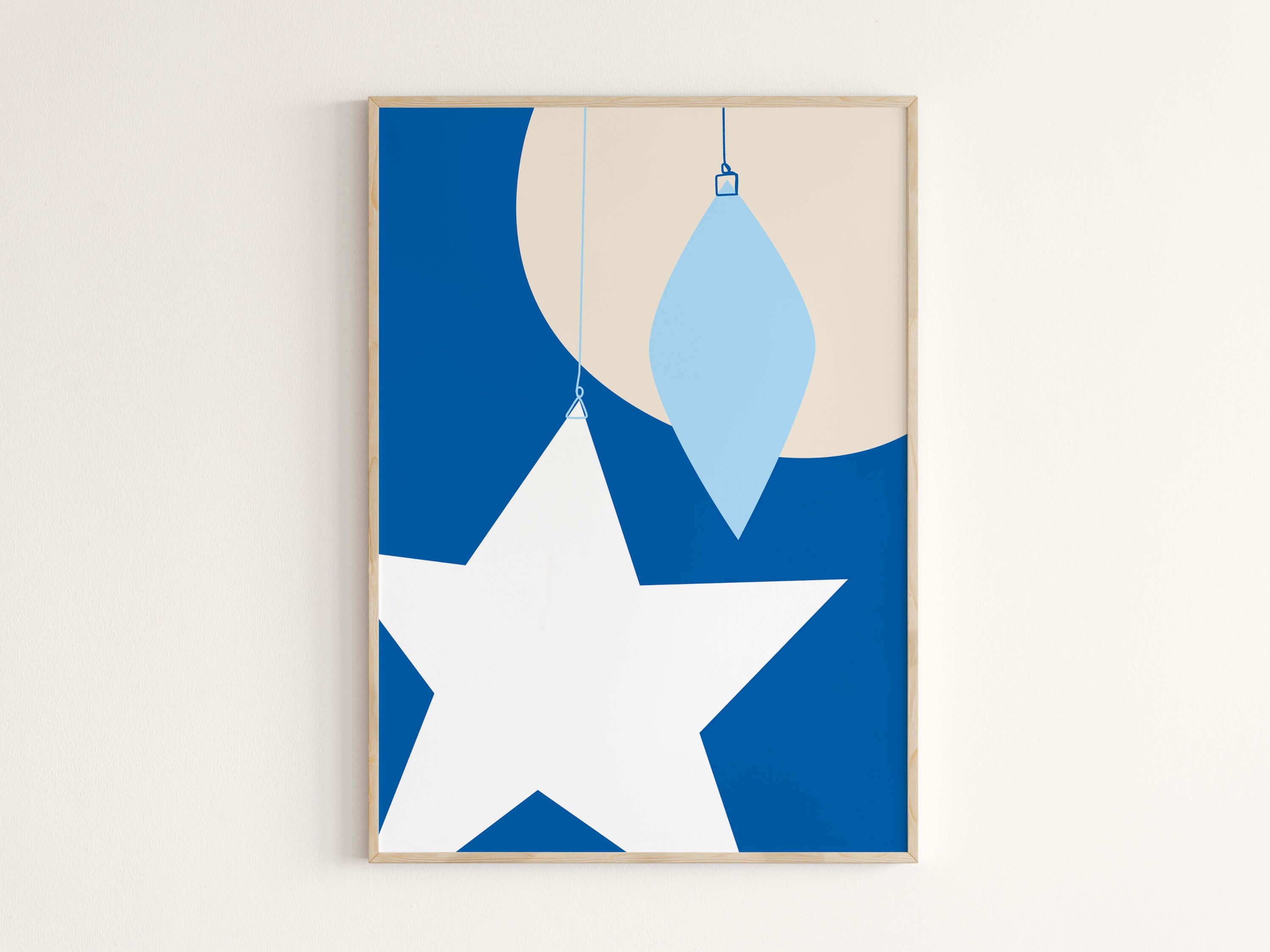 Wall Art: Christmas Star Printable Poster Blue Modern Print - Etsy