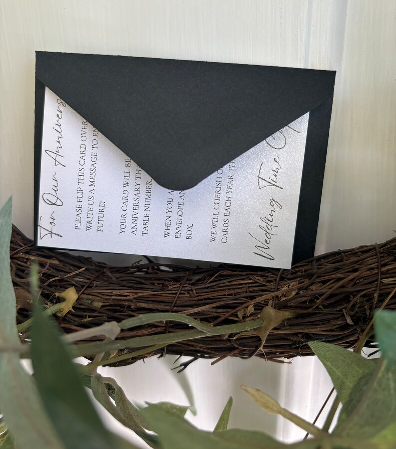 Mini Custom Wedding Time Capsule Card and Evelope Shimmer Anniversary ...