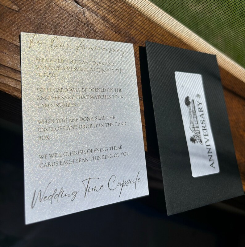 Mini Custom Wedding Time Capsule Card and Evelope Shimmer Anniversary ...