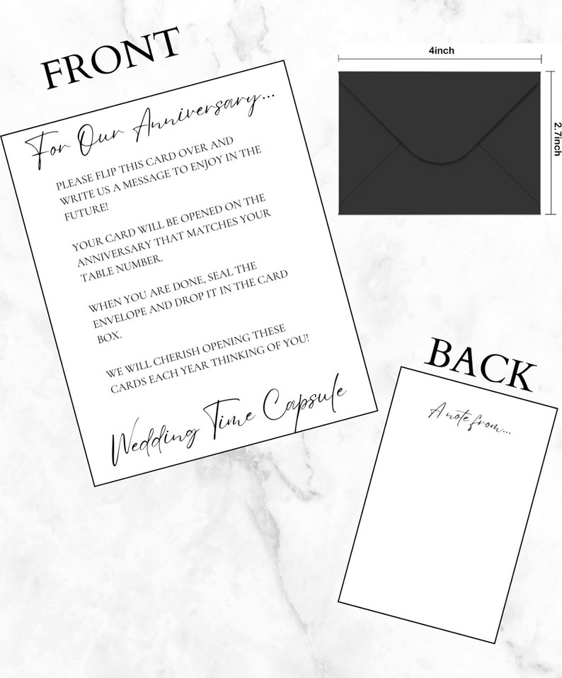 Mini Custom Wedding Time Capsule Card and Evelope Shimmer Anniversary ...