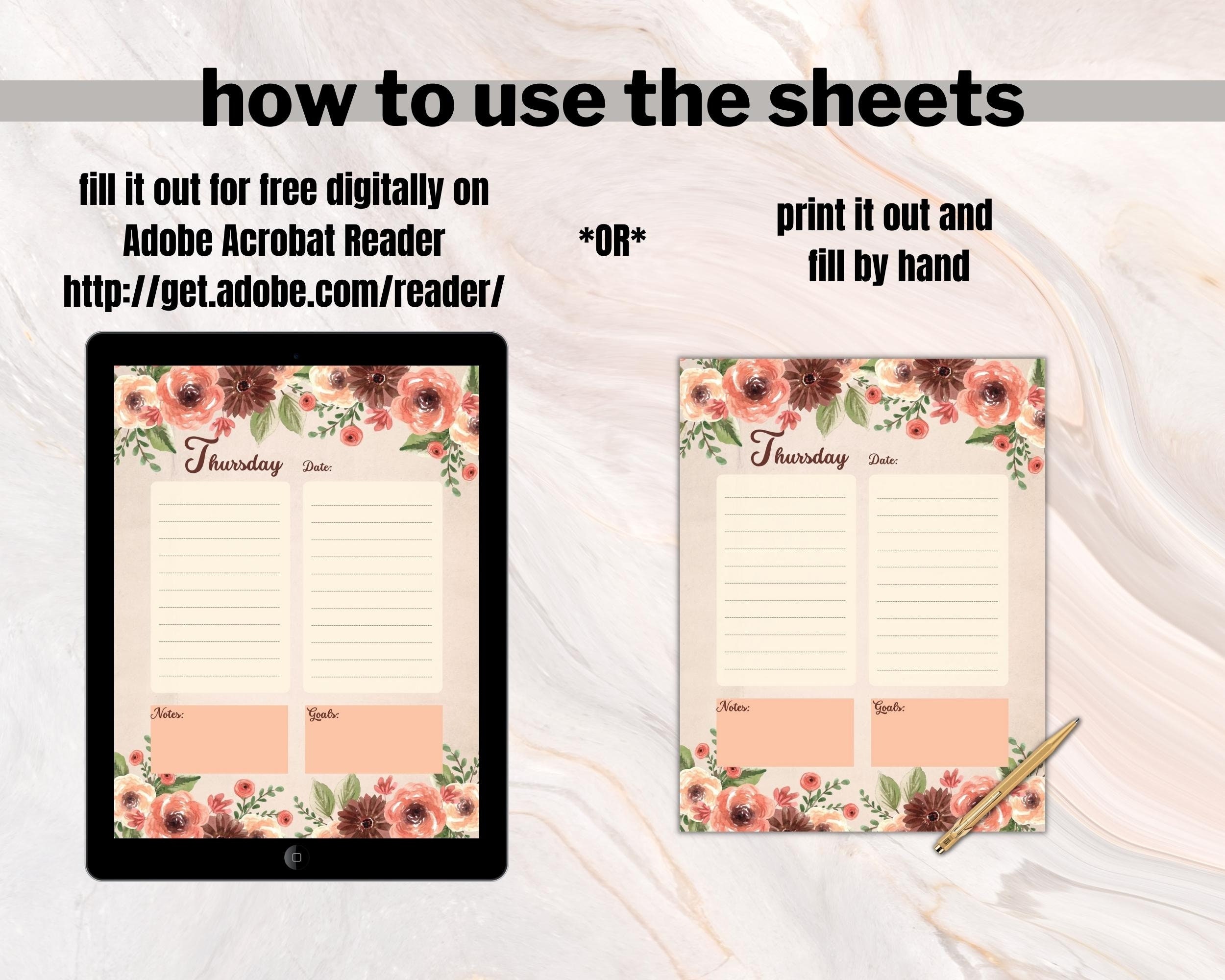 Peach Watercolor Floral Planner, 5 Sizes, Fits Happy Planner Classic ...