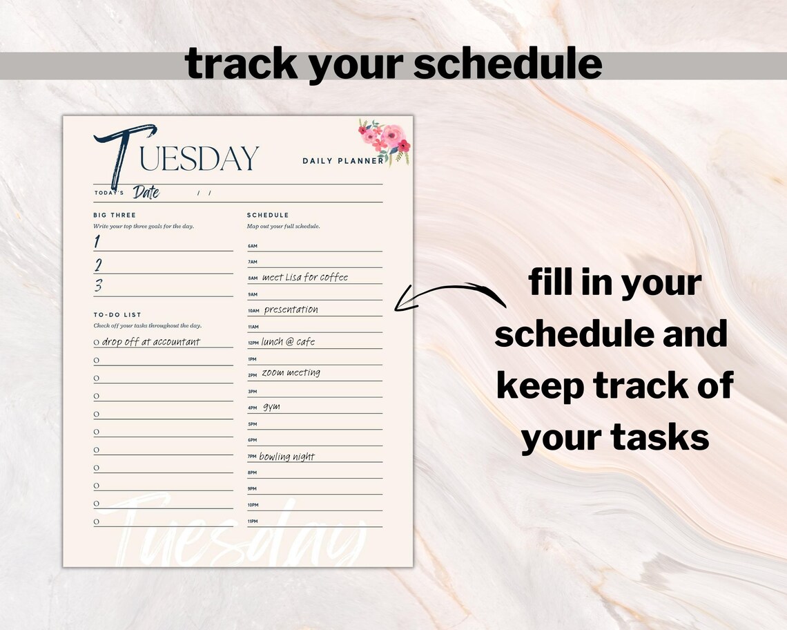 Elegant Floral Printable Planner 5 Sizes Fits Happy Planner - Etsy