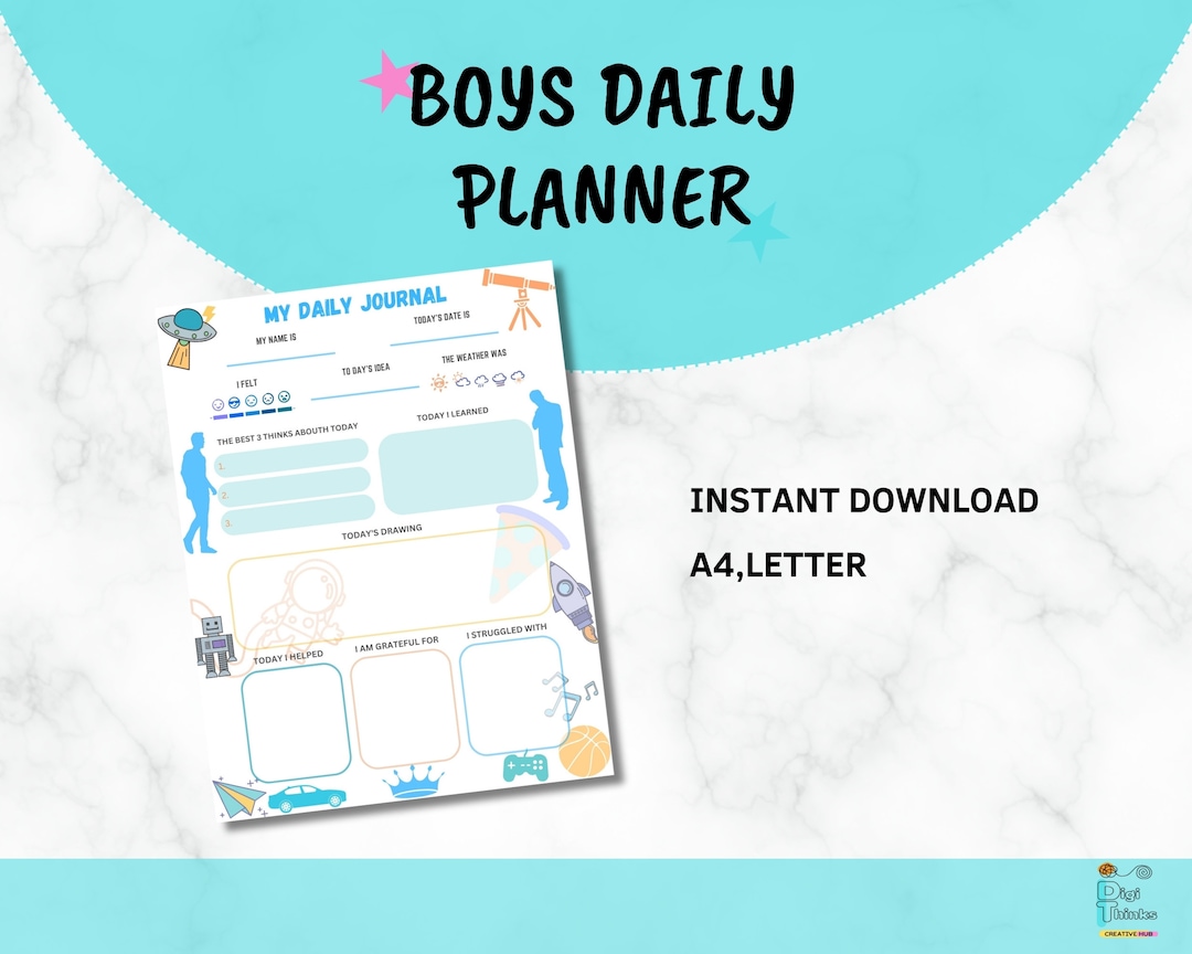Boys Daily Routine Printable Journal for Kids Kids - Etsy