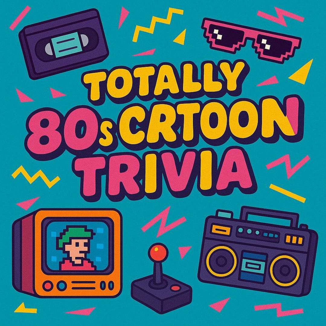 Totally 80s Cartoon Trivia| Printable Digital Download | Retro Party ...