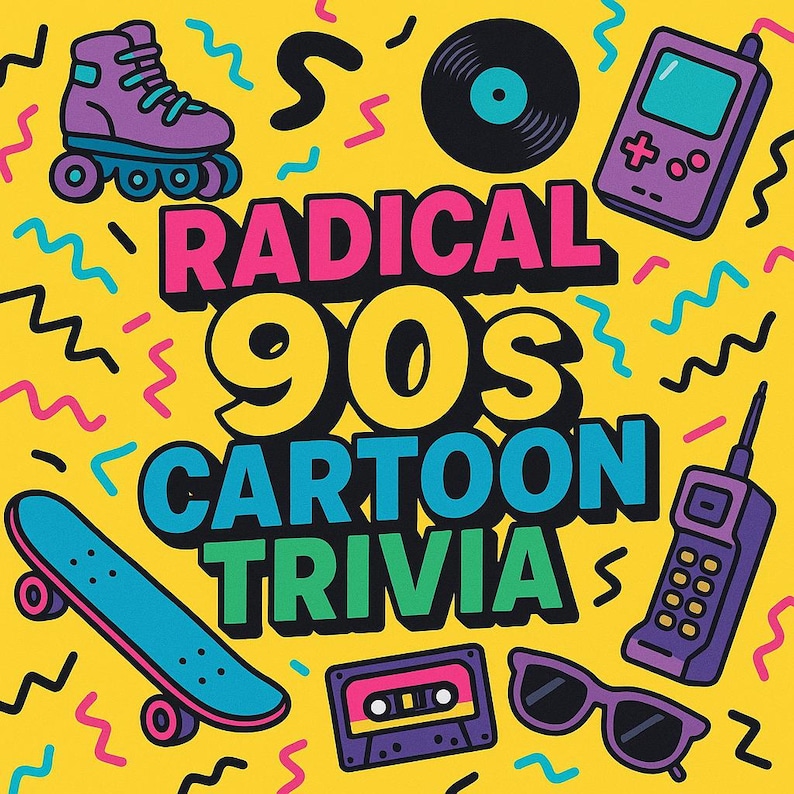Radical 90s Cartoon Trivia | Printable Digital Download | Retro Party ...
