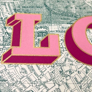 London Map Pink 5 Colour Screen Print (small) - Etsy