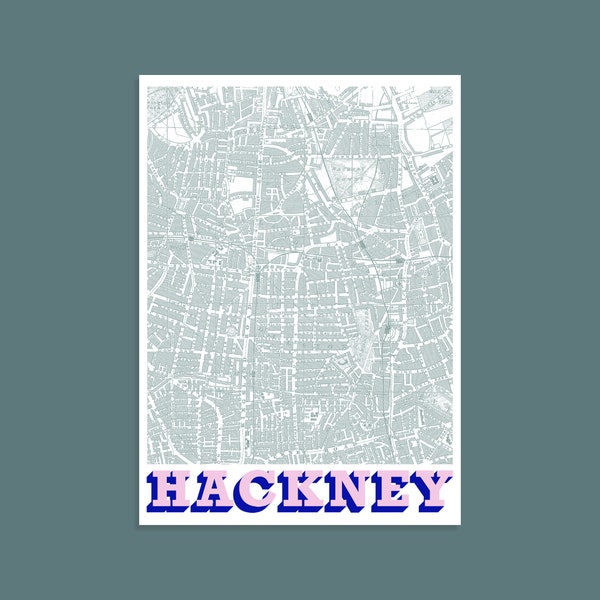 Hackney Map Poster - Etsy UK