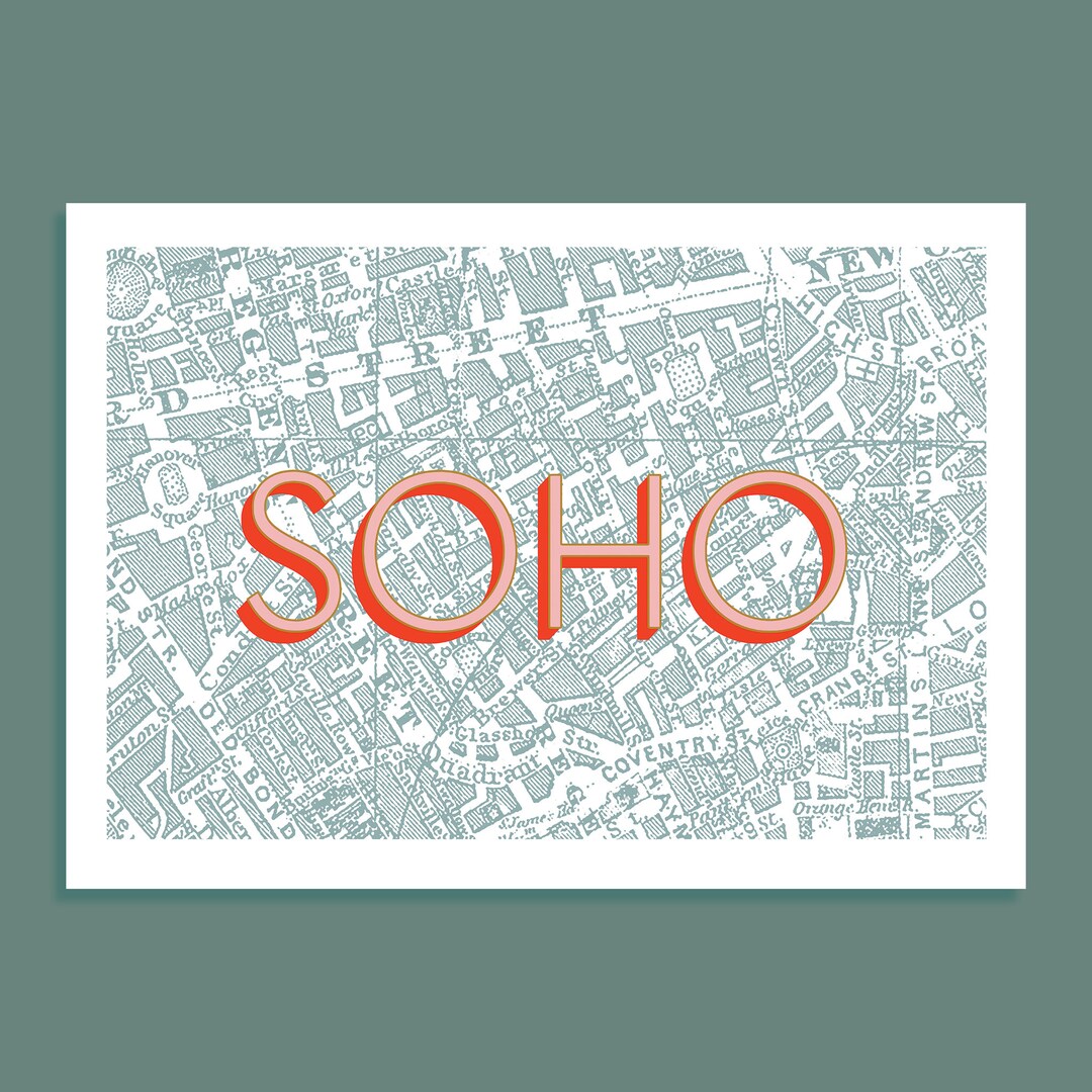 Handprinted Soho Map (large) - Etsy