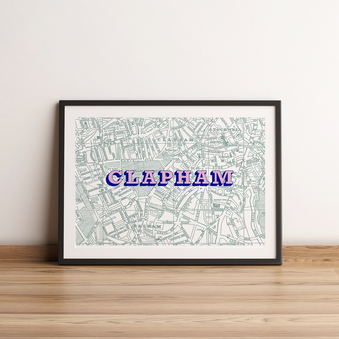 Handprinted Clapham Map (large) - Etsy