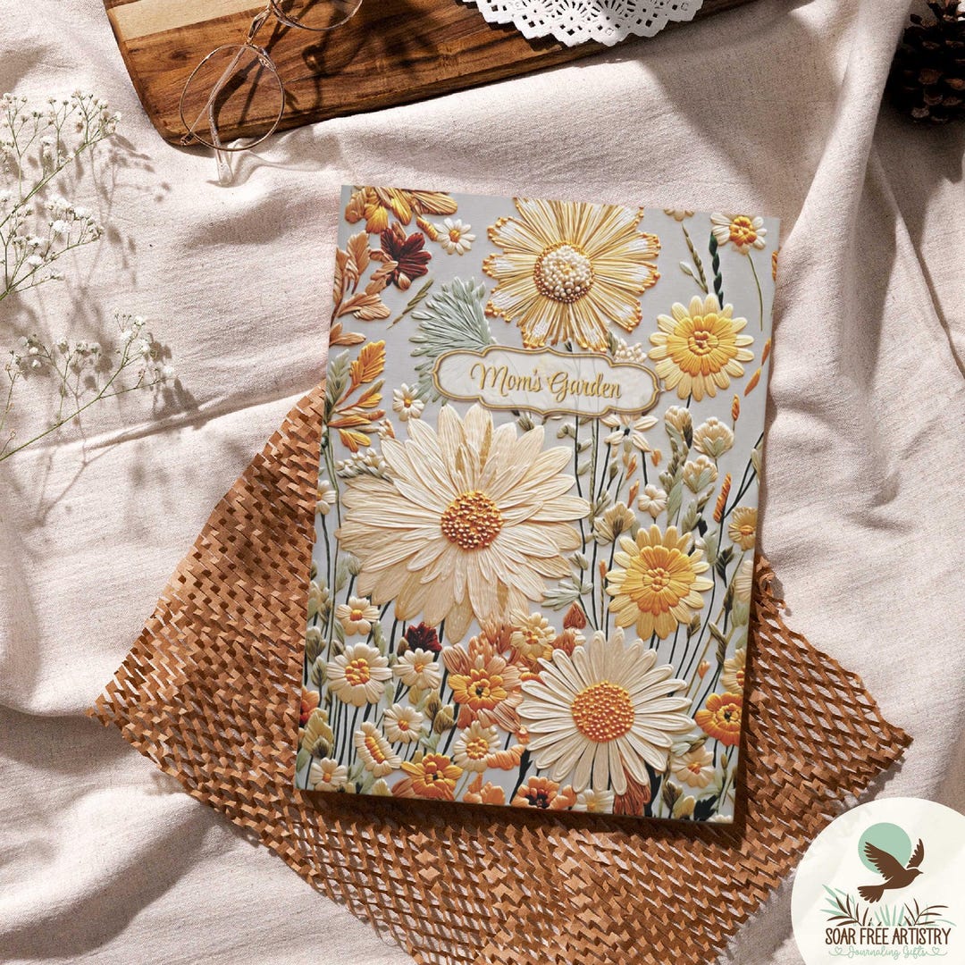 Vintage Wildflower Journal | Gold and Sage Green Personalized Printed ...
