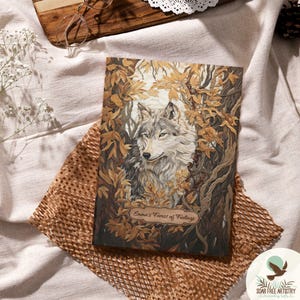 Wolf Nature Notebook Journal Custom Woodland Grey Wolf Gifts for Her ...