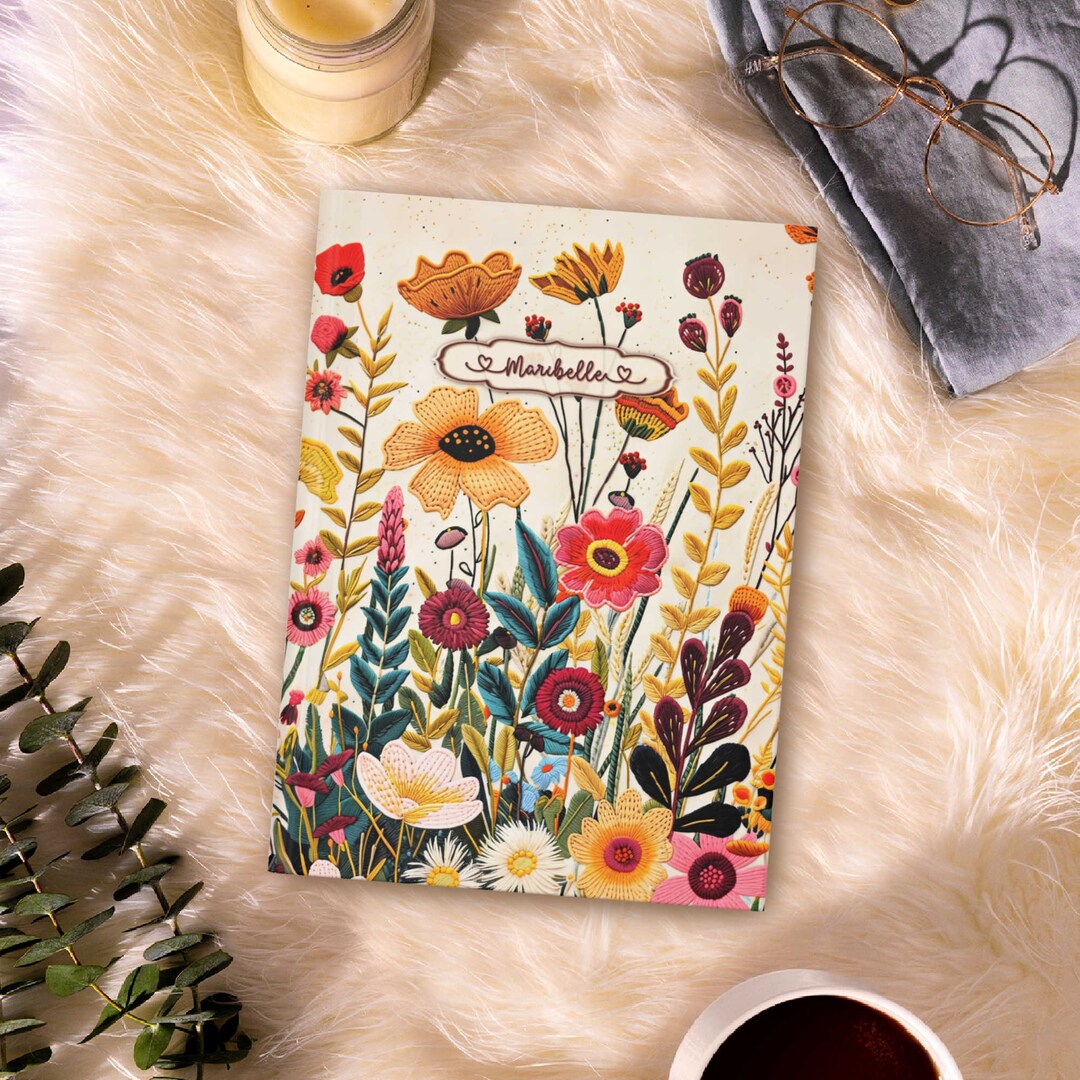 Boho Wildflowers Journal Personalized Rustic Flowers Nature Notebook ...