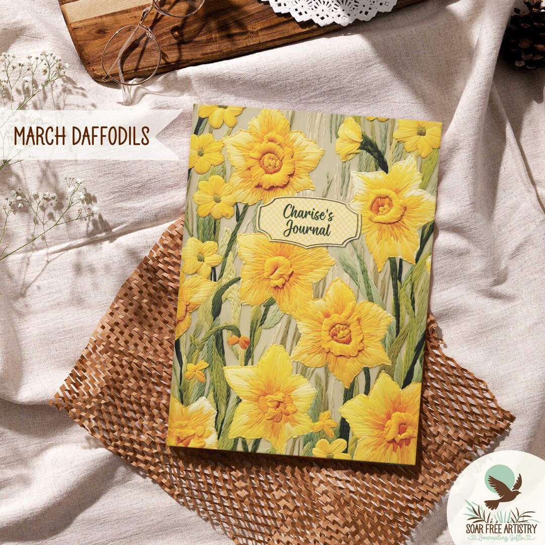 Personalized Birth Month Journal for Women, Custom Hardcover Floral ...