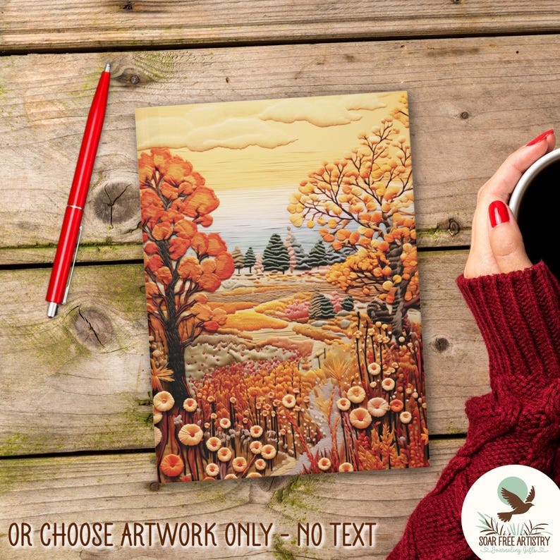 Fall Forest Landscape Journal | Pretty Personalized Woodland Wildflower ...