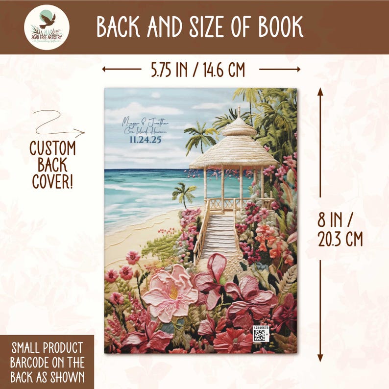 Tropical Beach Wedding Vow Books, His and Hers, Hawaii Wedding Keepsake ...