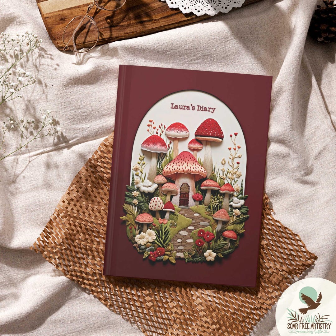 Whimsical Mushrooms Journal, Personalized Forest Mushroom House ...