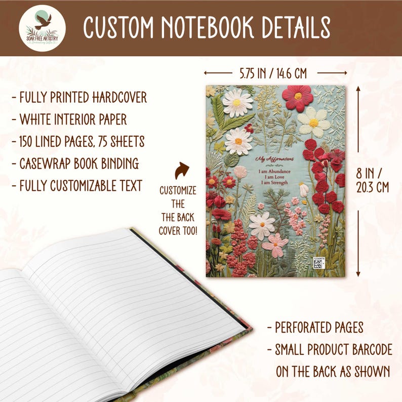 Cottagecore Gifts Personalized Journals for Women | 4 Pretty Vintage ...
