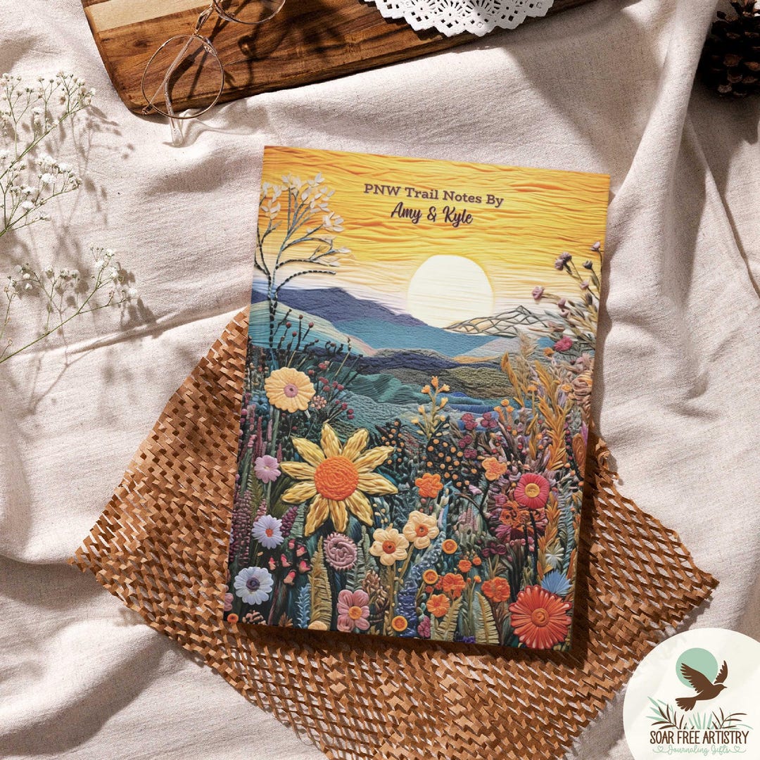 Mountain Sunrise Wildflower Journal, Pretty Personalized Cottage ...