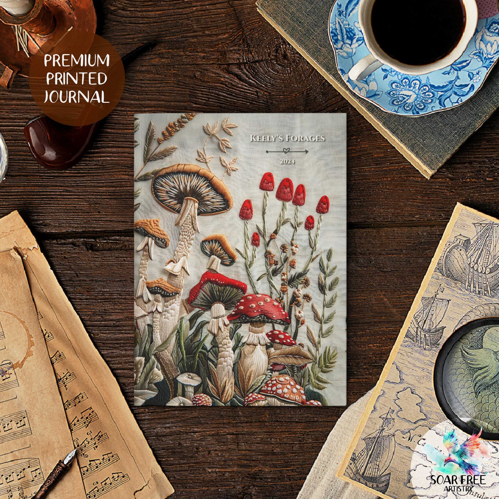 Forest Mushrooms Journal | Personalized Woodland Mushroom Hardcover ...