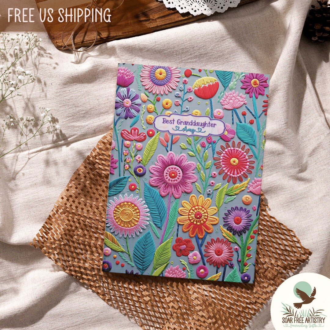 Granddaughter Gifts Personalized Journals for Girls | Cute Aesthetic ...