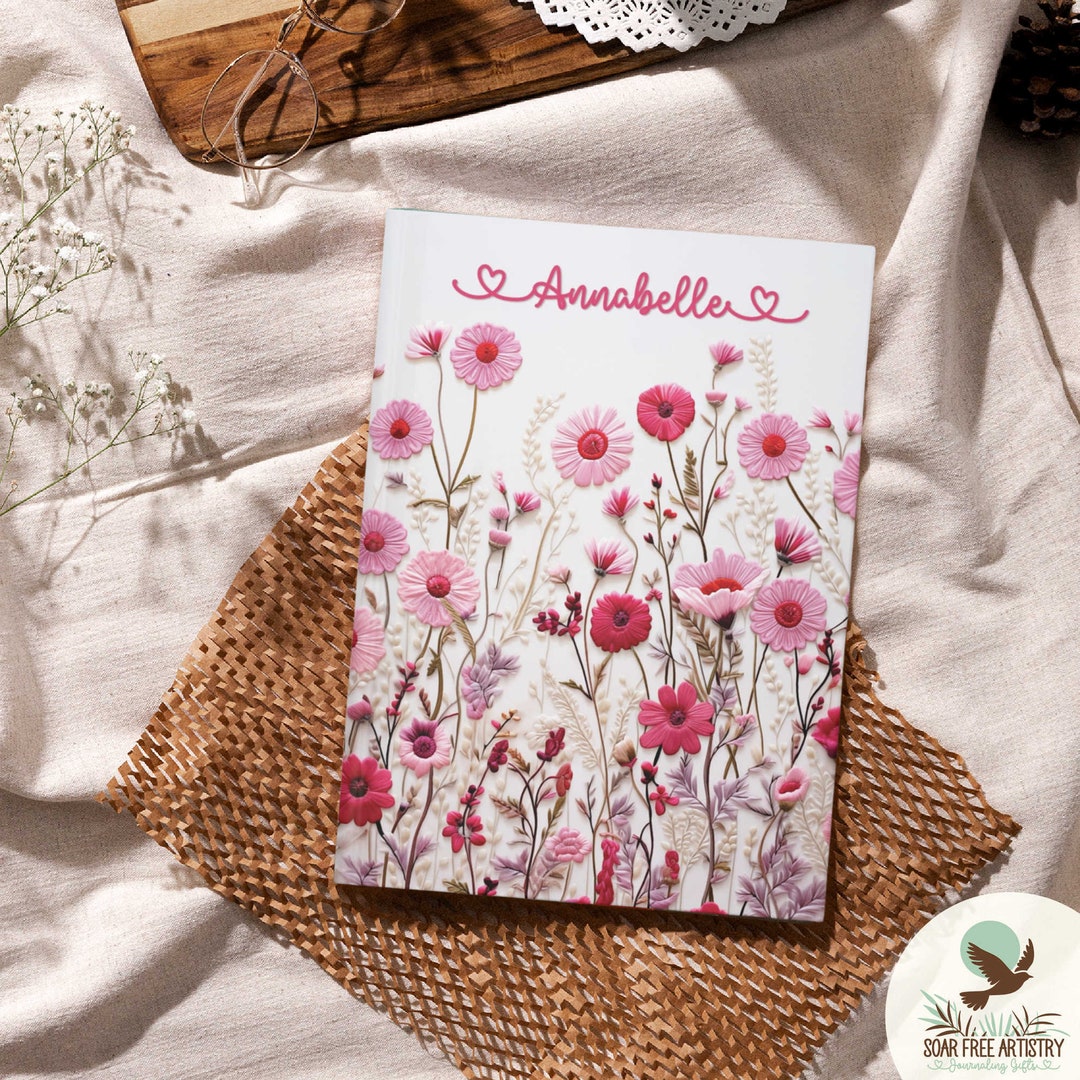 Pink Wildflower Journal | Personalized Hardcover Flower Journals ...