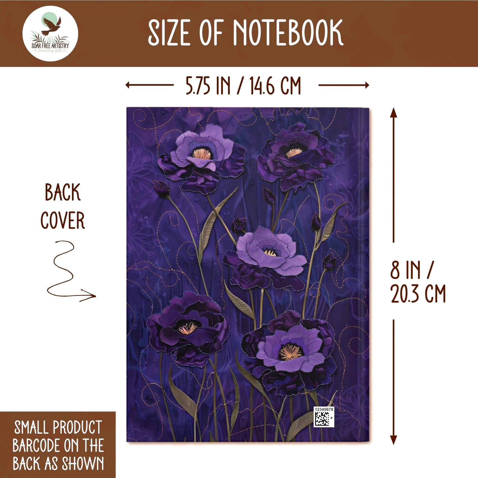 Violet Purple Flowers Journal | Personalized Purple Floral Notebook for ...