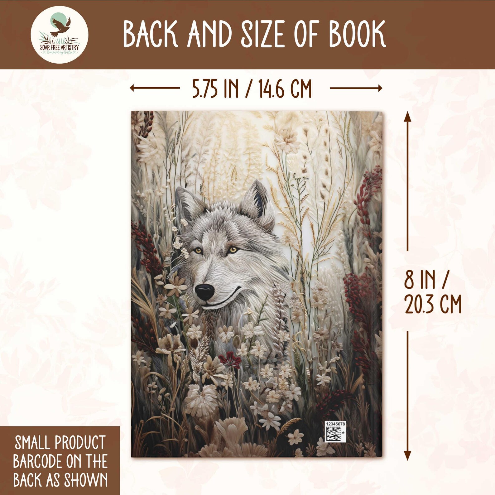 Wolf Journal Notebook | Custom Nature Aesthetic Moonlight Forest Animal ...