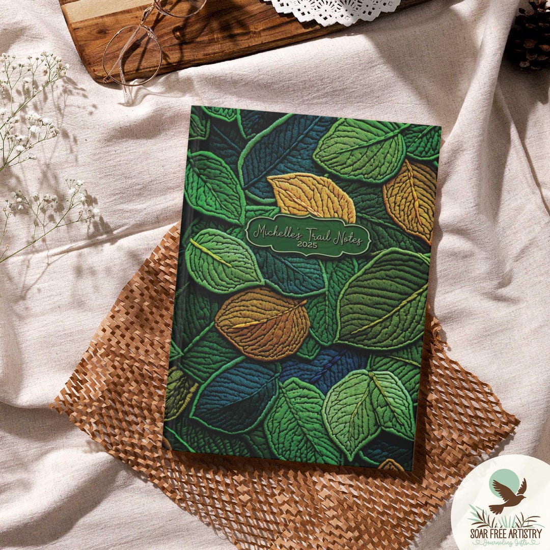 Forest Journal, Personalized Hiker Gift, Faux 3d Leaf Design Nature ...