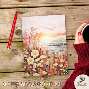 Ocean Sunset Wildflower Journal | Seaside Landscape at Dusk Printed ...