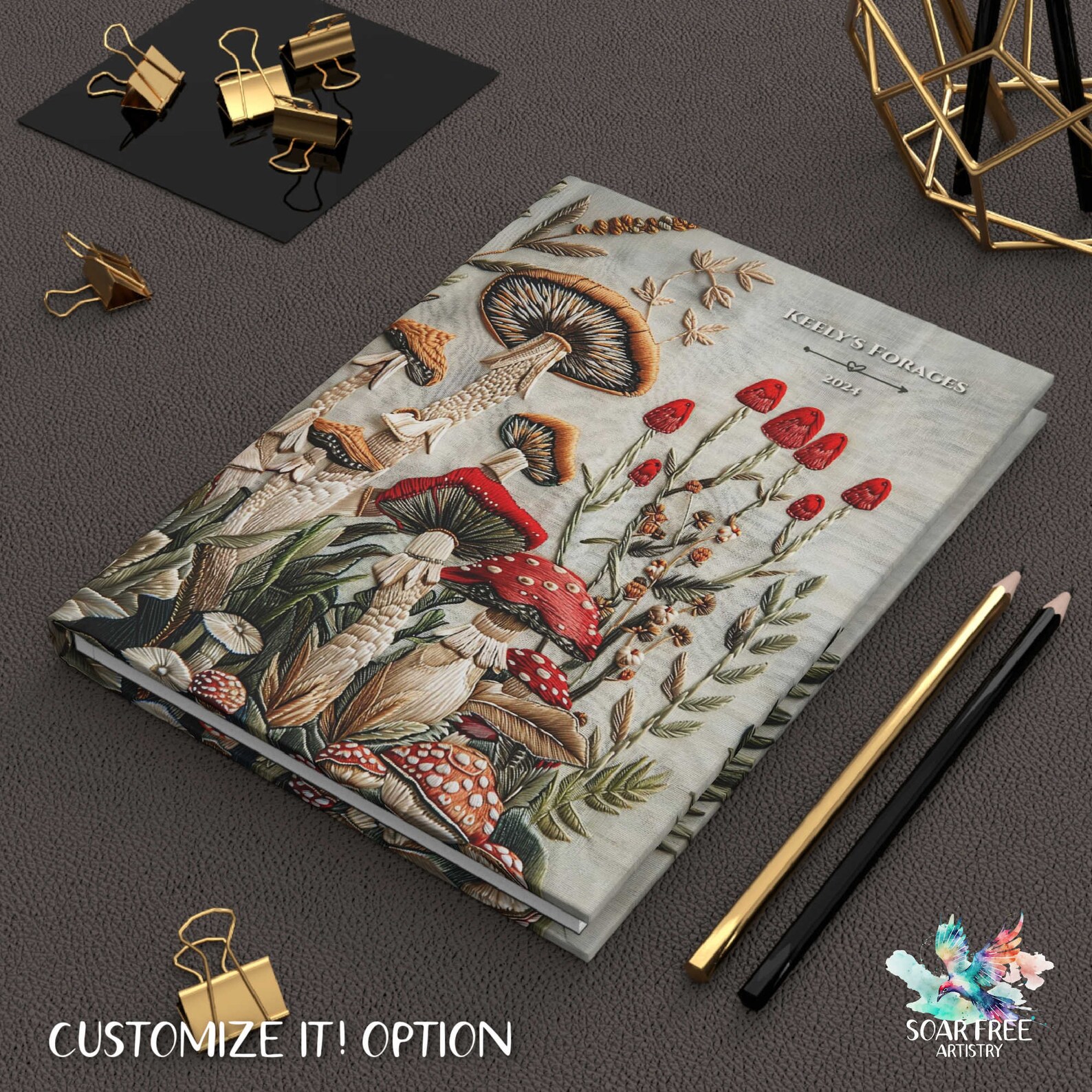 Forest Mushrooms Journal | Personalized Woodland Mushroom Hardcover ...