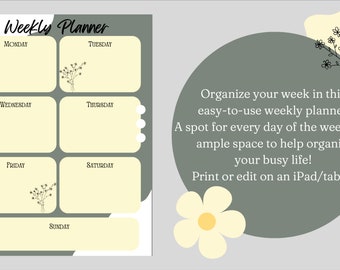 My Week weekly Planner - Etsy