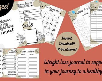 Weight Loss Journal, Printable Weight Loss Tracker, Instant Download ...