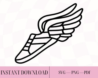 Winged Running Shoe Track & Field PNG SVG Digital Download Printable - Etsy