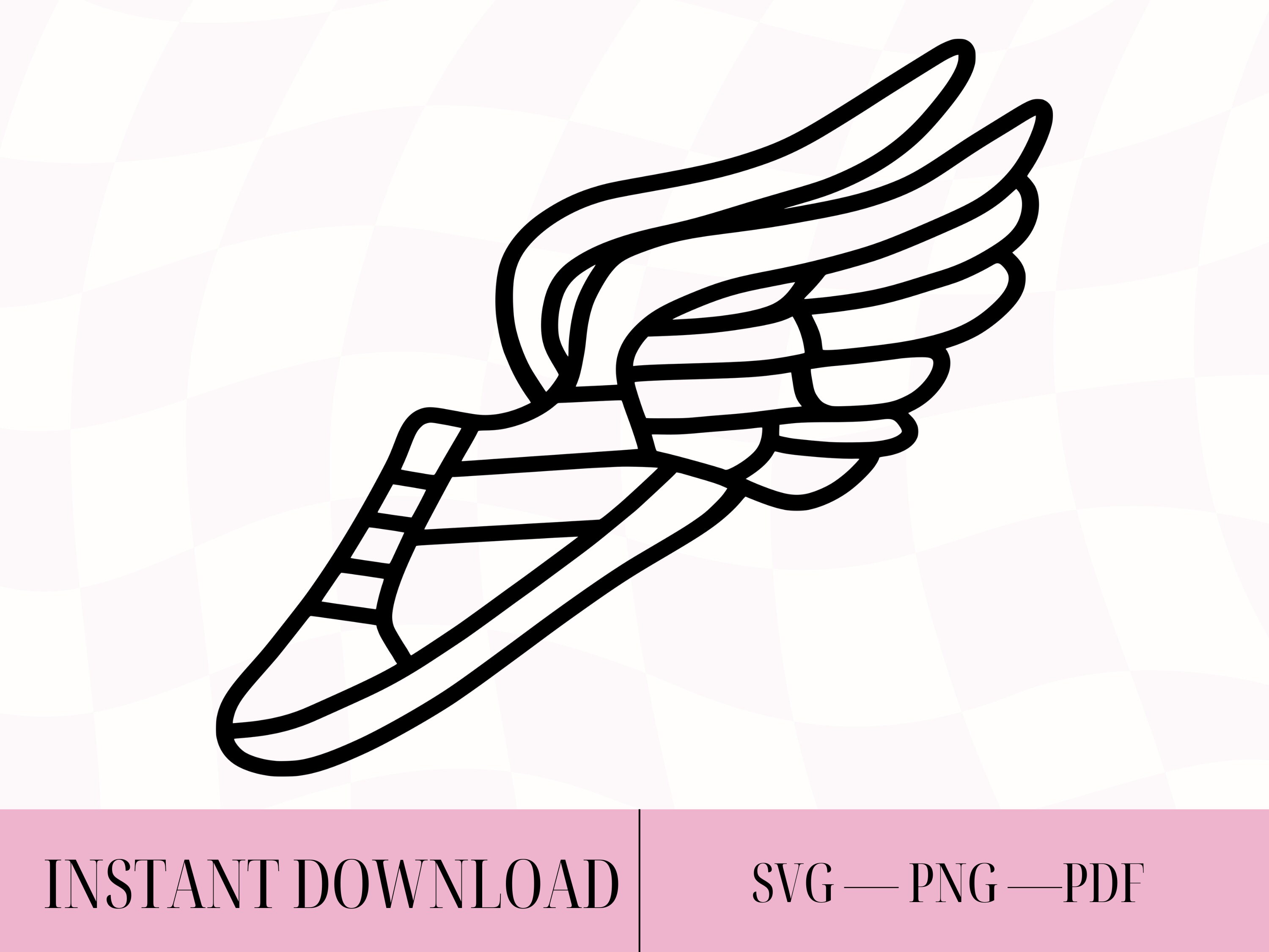 Track & Field SVG, Black Winged Running Shoe, Track Png, Running Svg ...