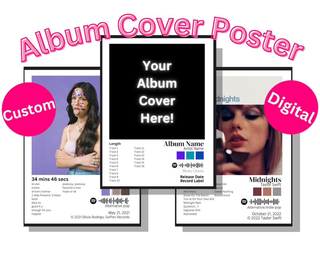 Custom Album Poster, Choose Your Own Album Poster, Digital Download ...