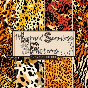 Leopard Print Seamless Pattern Collection Instant Digital Downloads ...