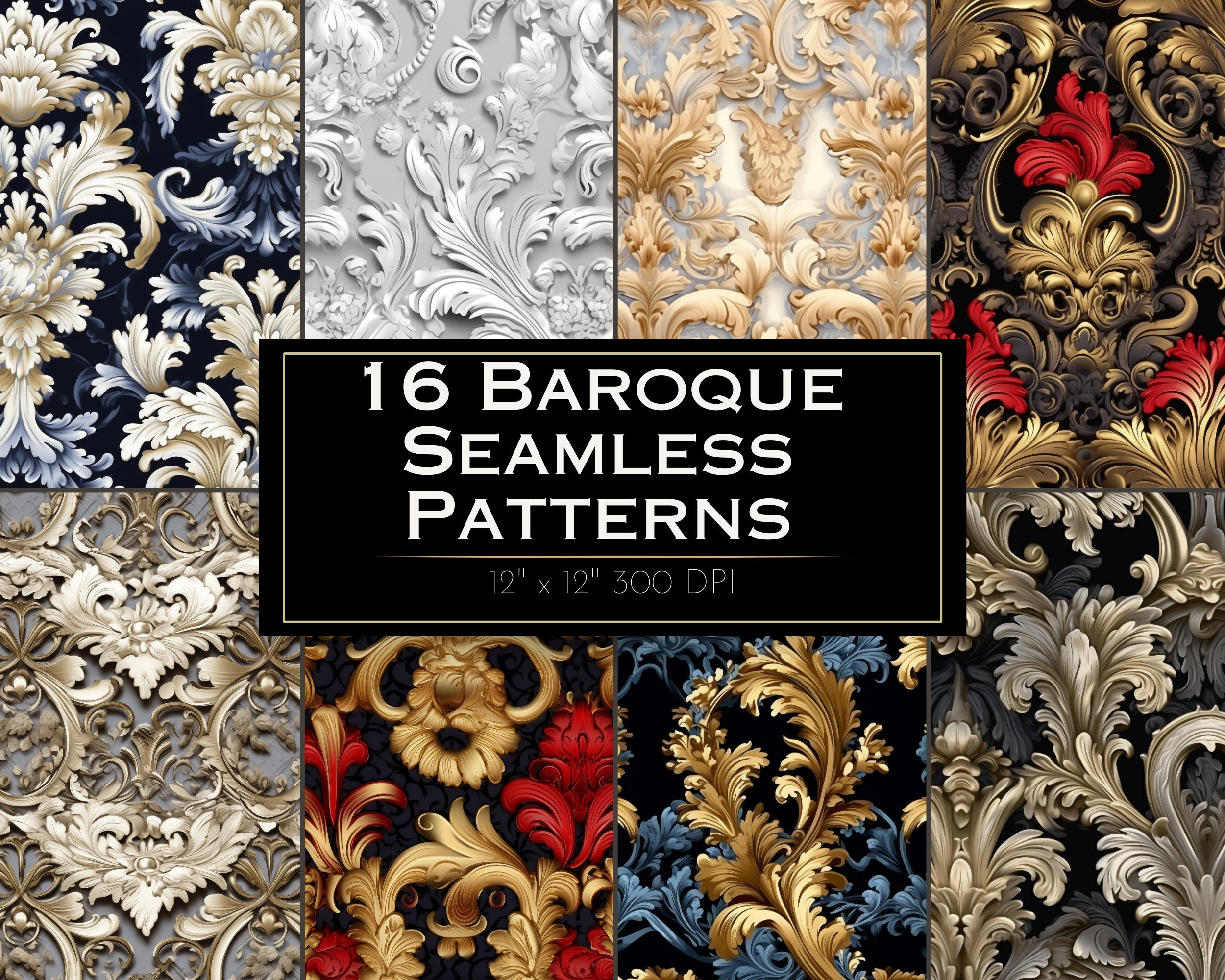 Baroque Inspired regal Elegance Seamless Pattern, Seamless File ...