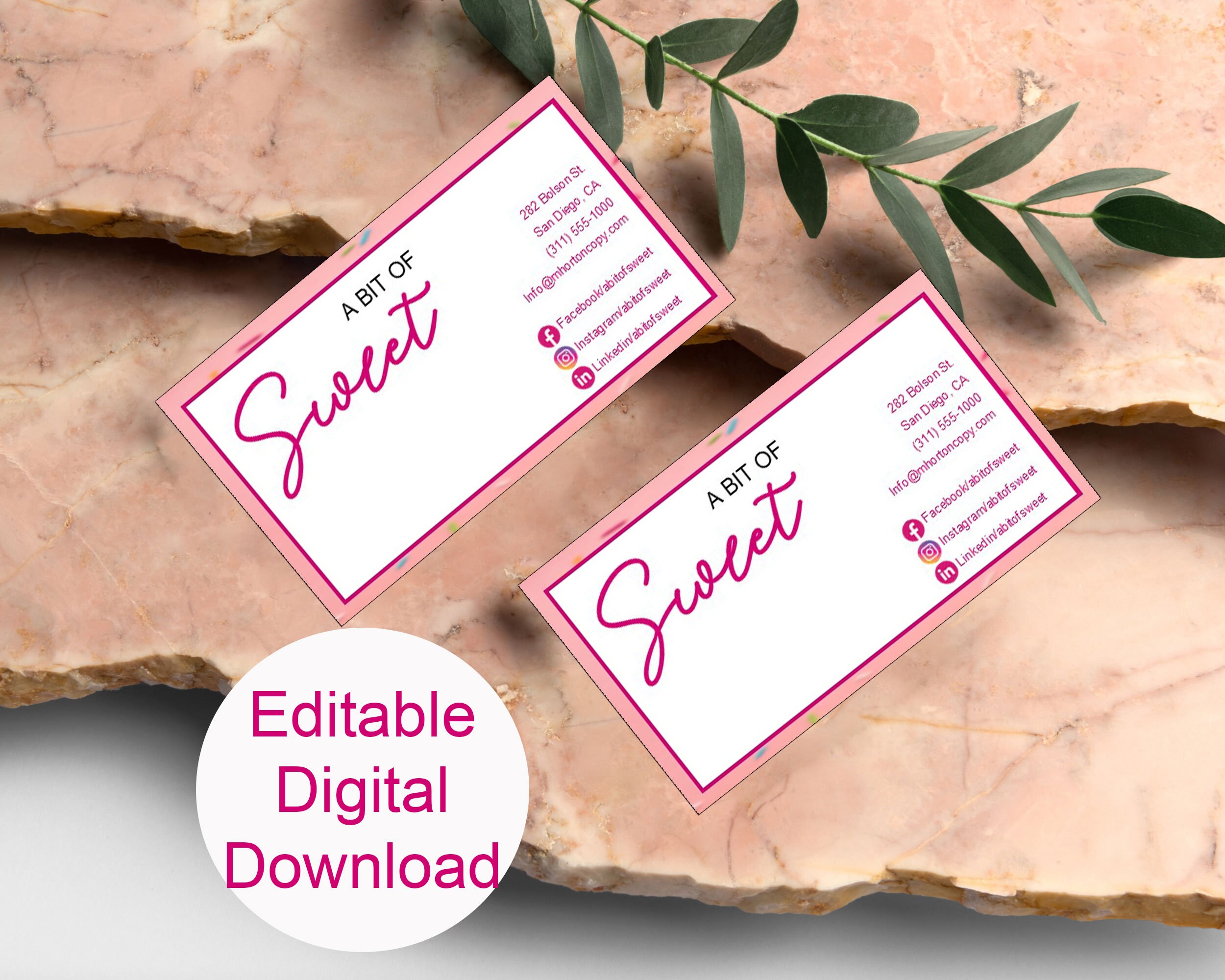 Pink-themed Editable Branding Package: Business Cards, Letterheads ...