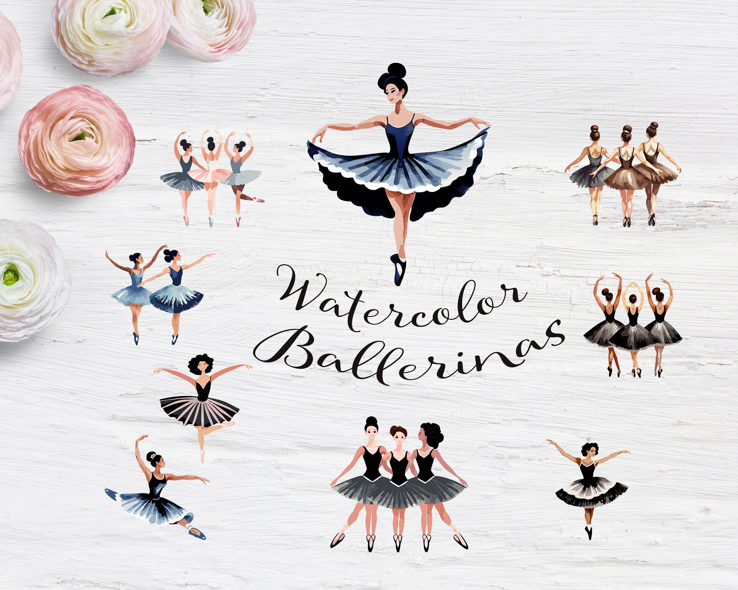 Watercolor Ballerina Clipart for Your Artistic Projects | Watercolor ...