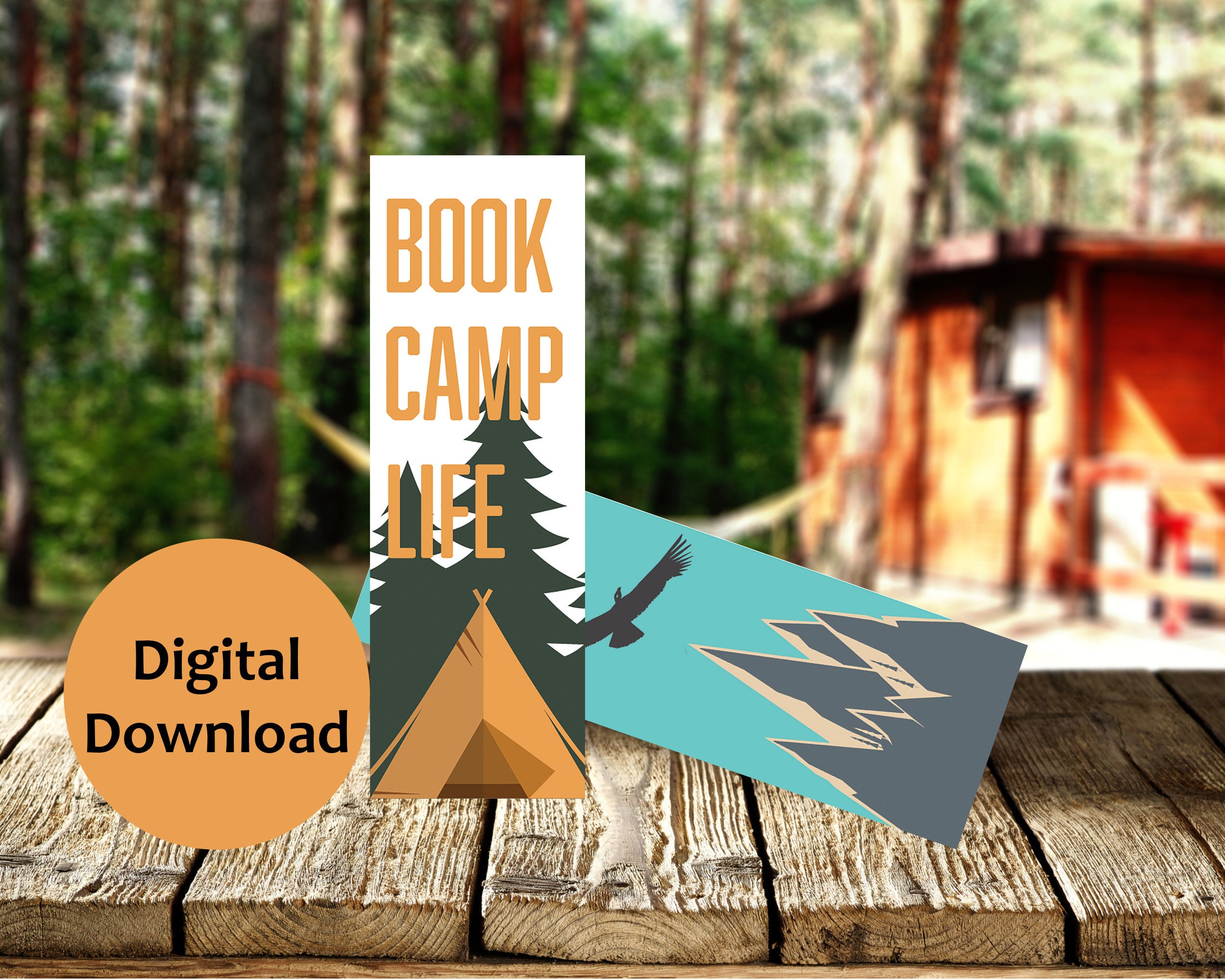 Adventure Awaits: Digital Camping Themed Bookmarks for Outdoor ...